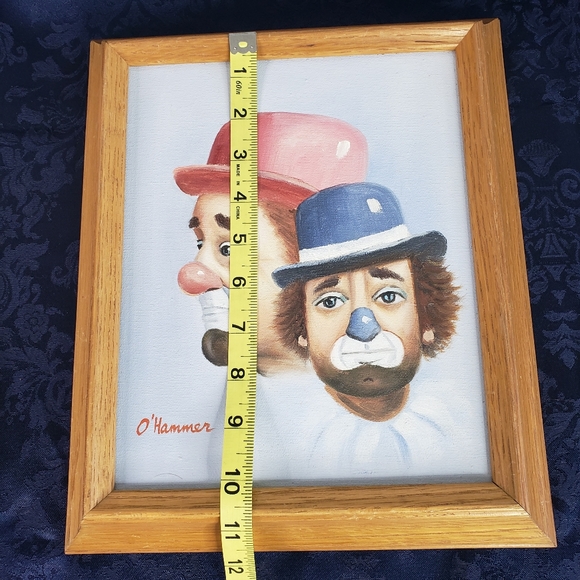 O'Hammer | Art | Vtg Original Oil Painting On Canvas Clowns Signed ...